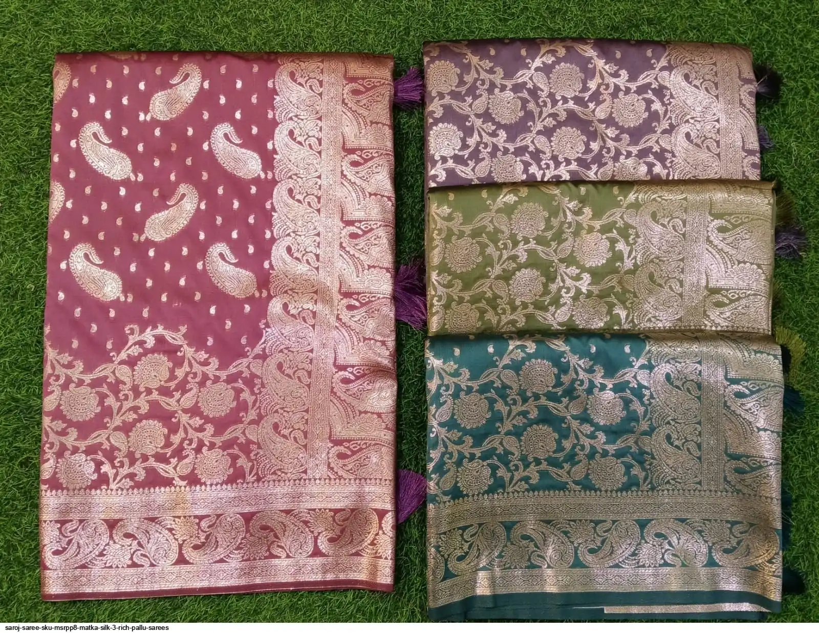 Saroj Saree Matka Silk Rich Pallu Sarees – 8 Designs Parcel