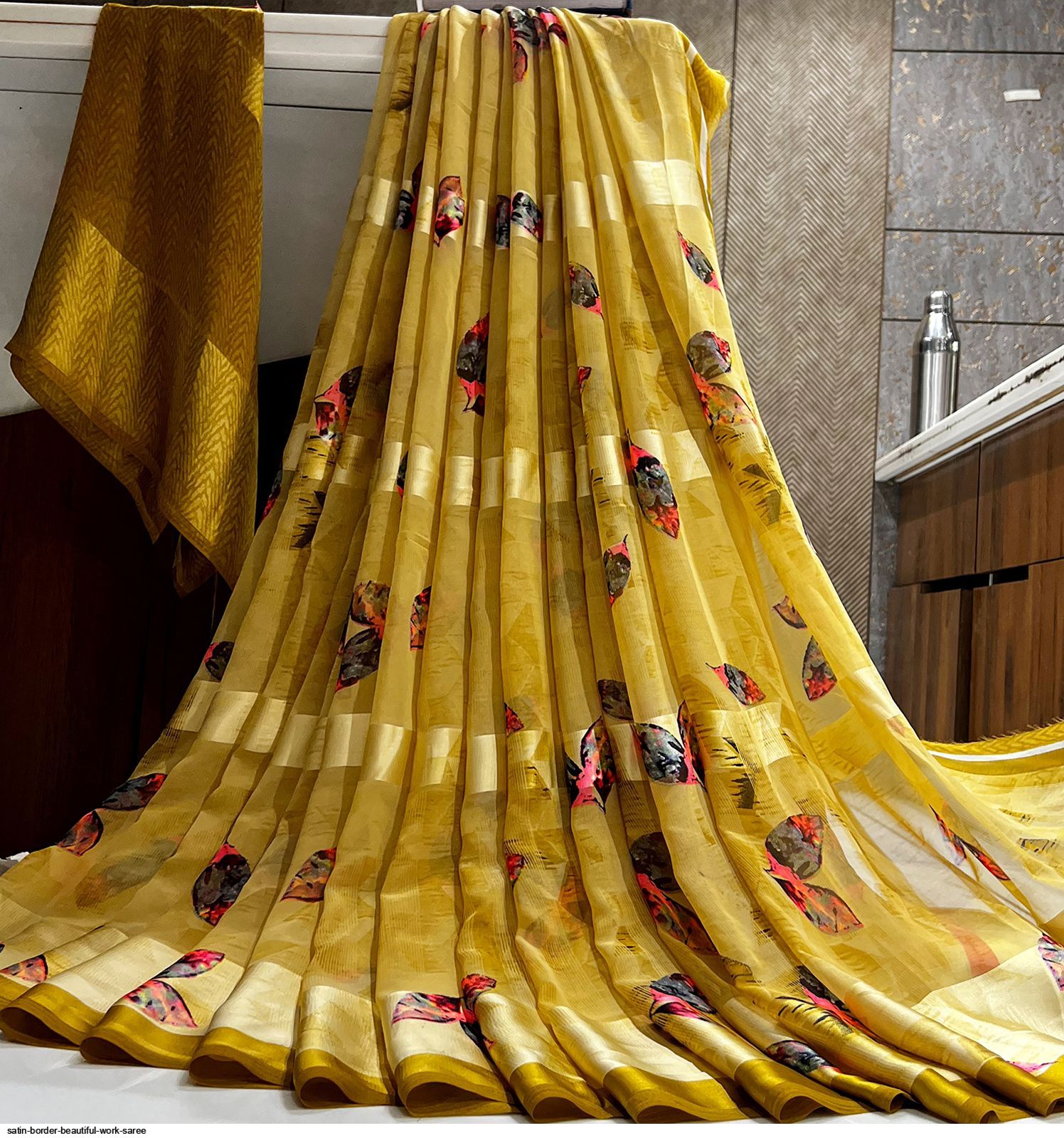 Satin Border BEAUTIFUL WORK SAREE