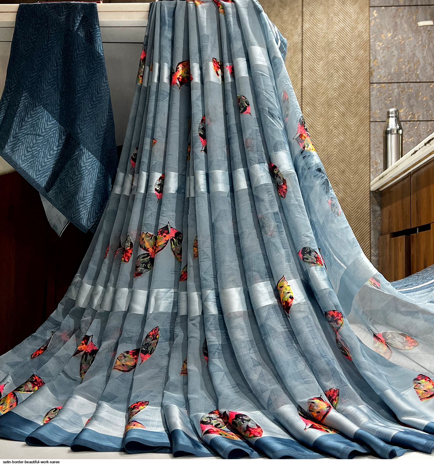 Satin Border BEAUTIFUL WORK SAREE