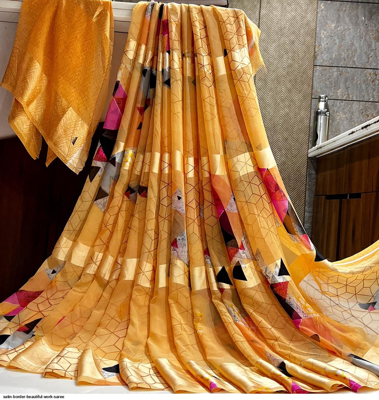 Satin Border BEAUTIFUL WORK SAREE