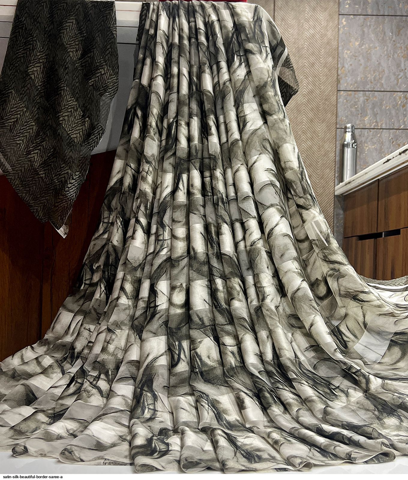 SATIN SILK BEAUTIFUL BORDER SAREE A