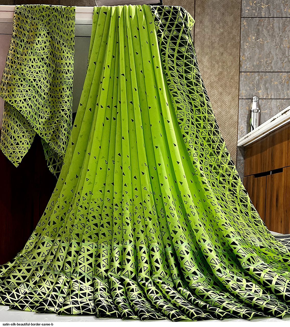 SATIN SILK BEAUTIFUL BORDER SAREE B