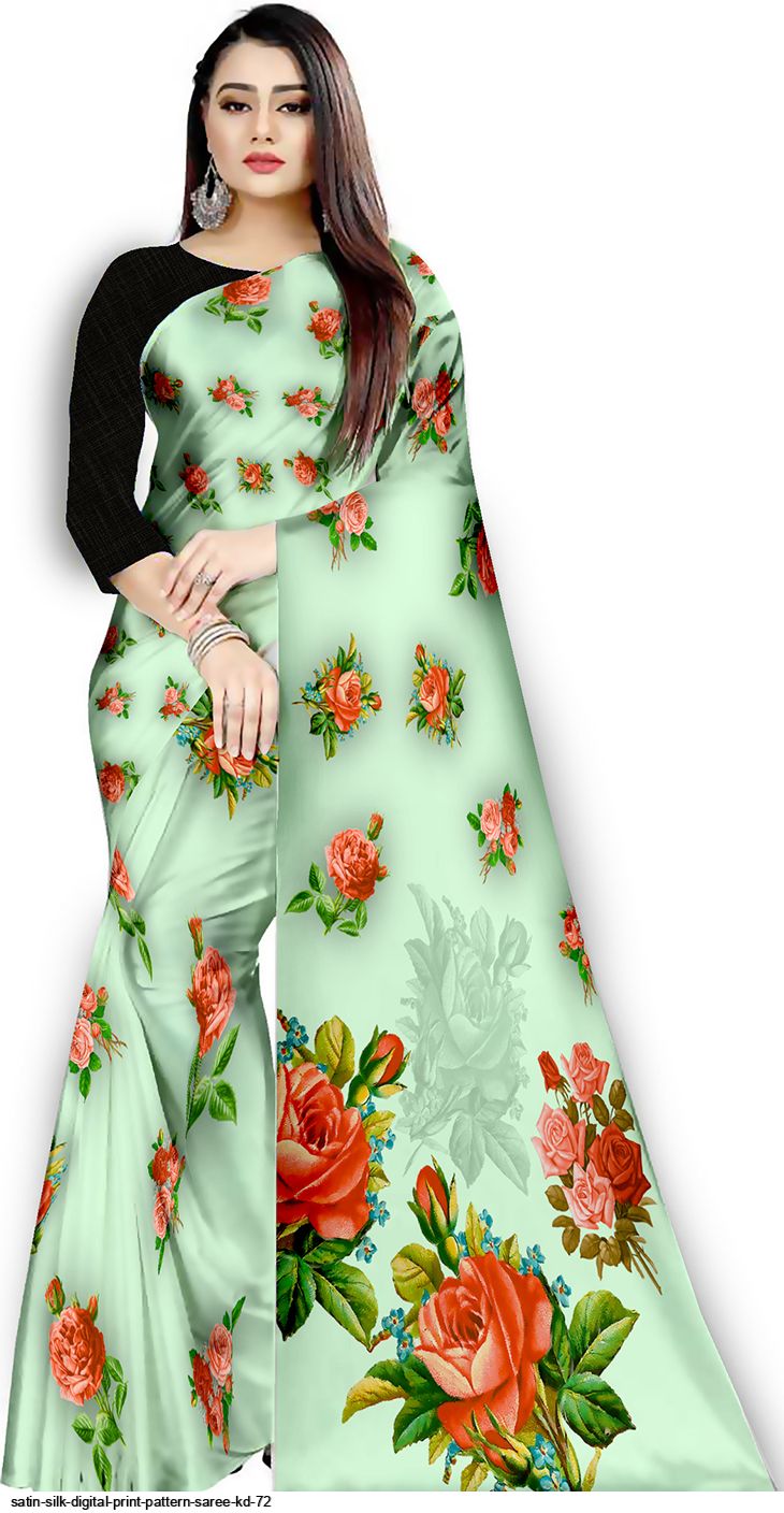 SATIN SILK DIGITAL PRINT PATTERN SAREE KD-72