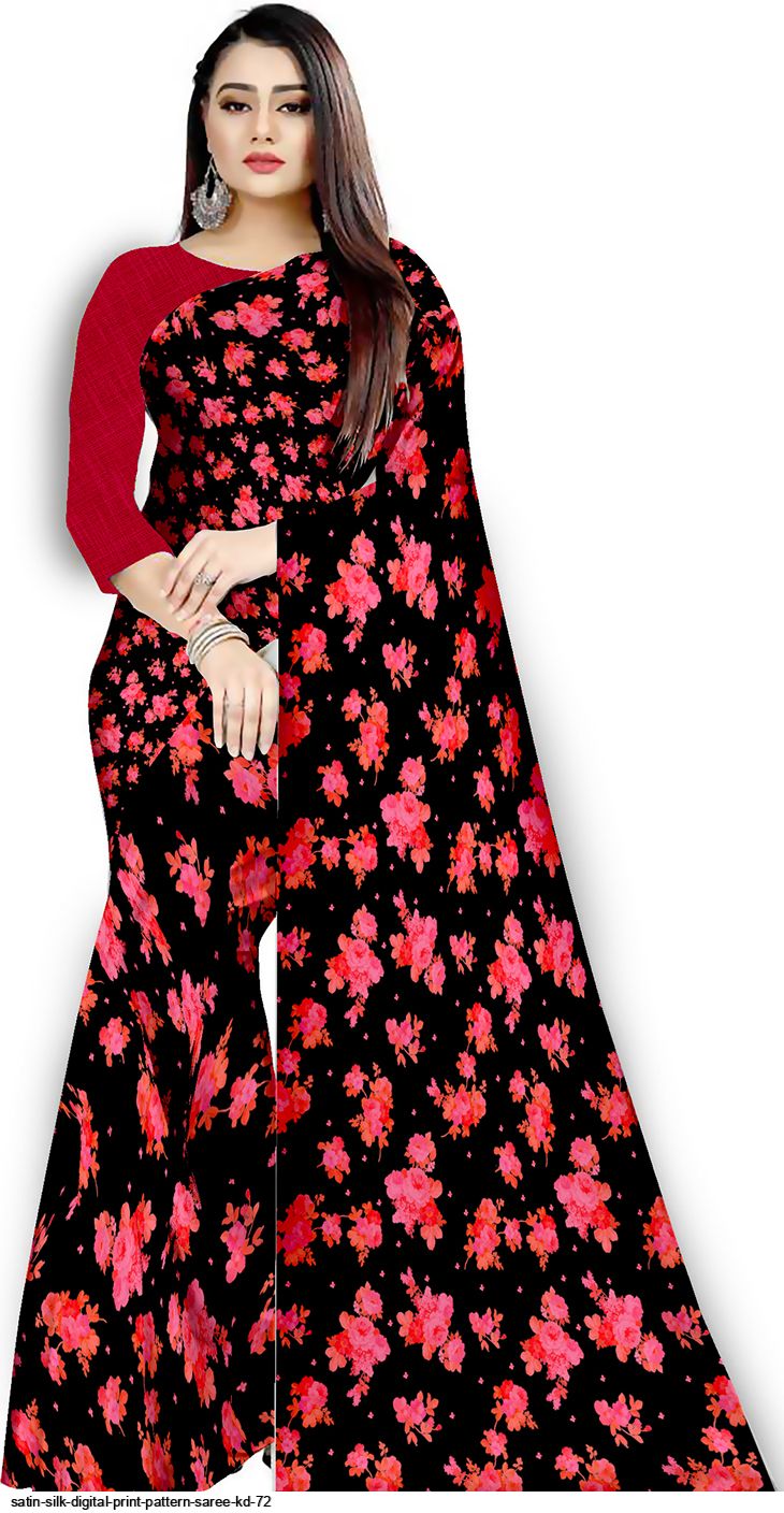 SATIN SILK DIGITAL PRINT PATTERN SAREE KD-72