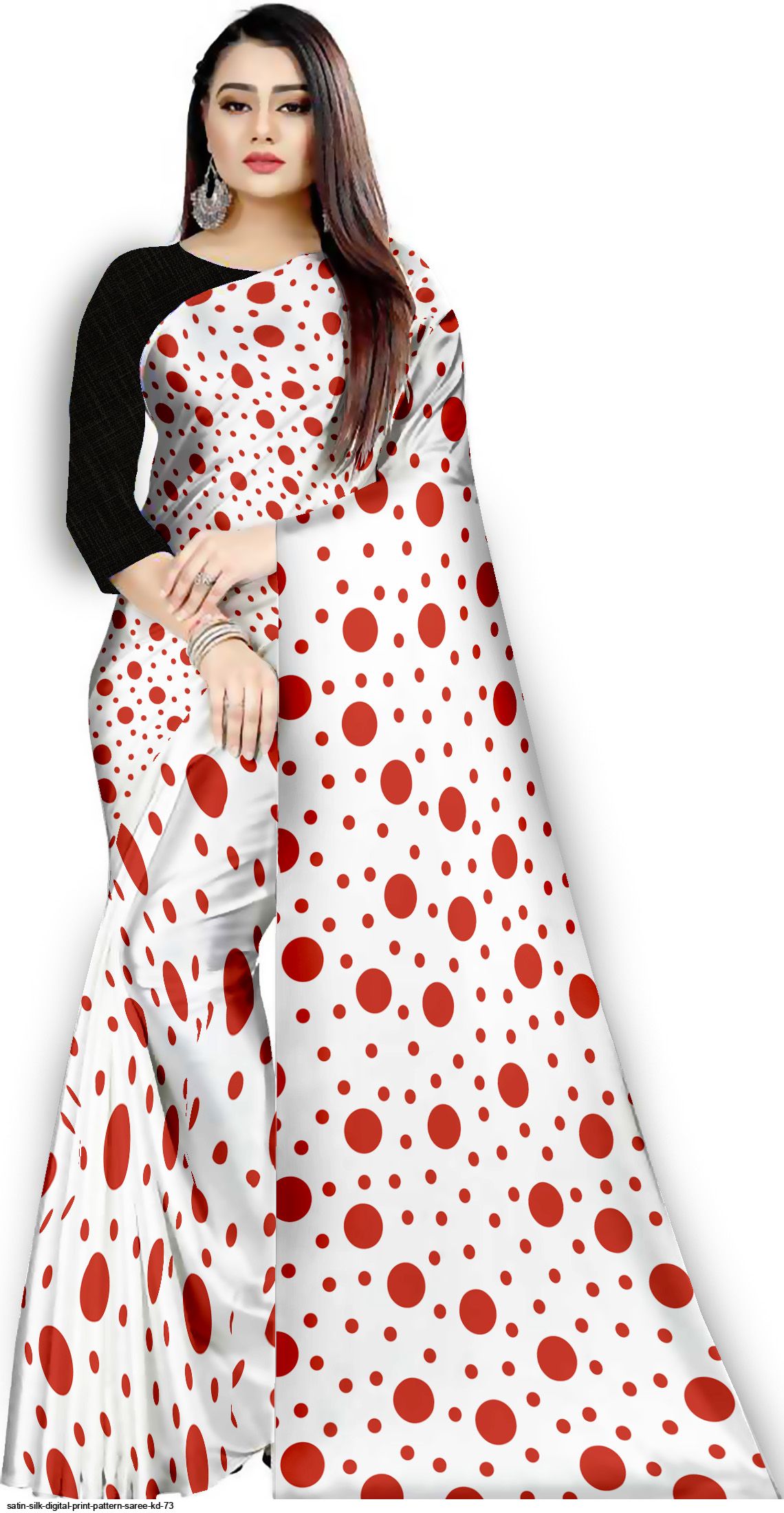 SATIN SILK DIGITAL PRINT PATTERN SAREE KD-73