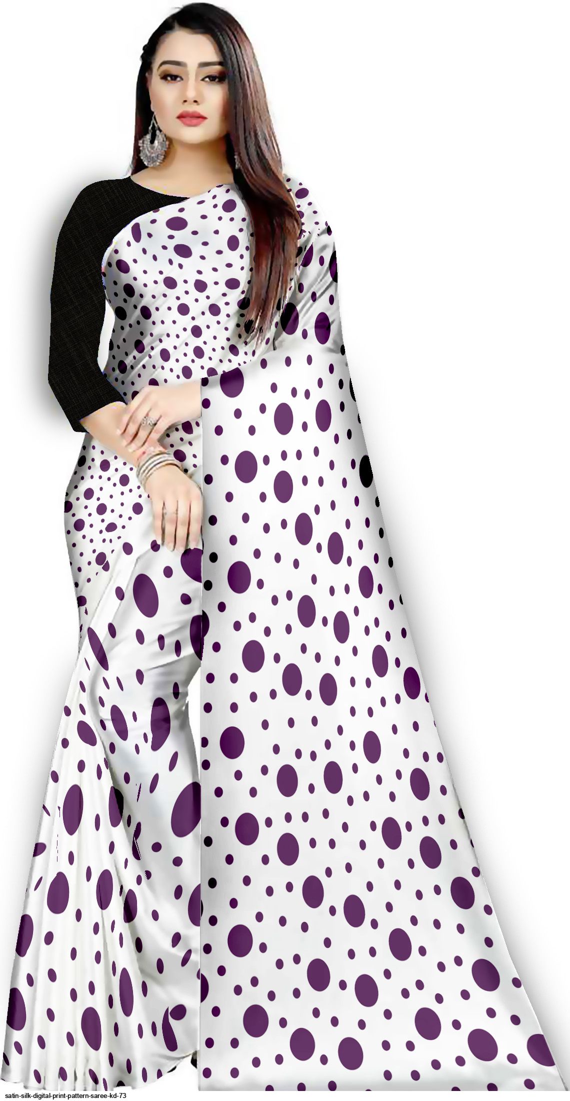 SATIN SILK DIGITAL PRINT PATTERN SAREE KD-73