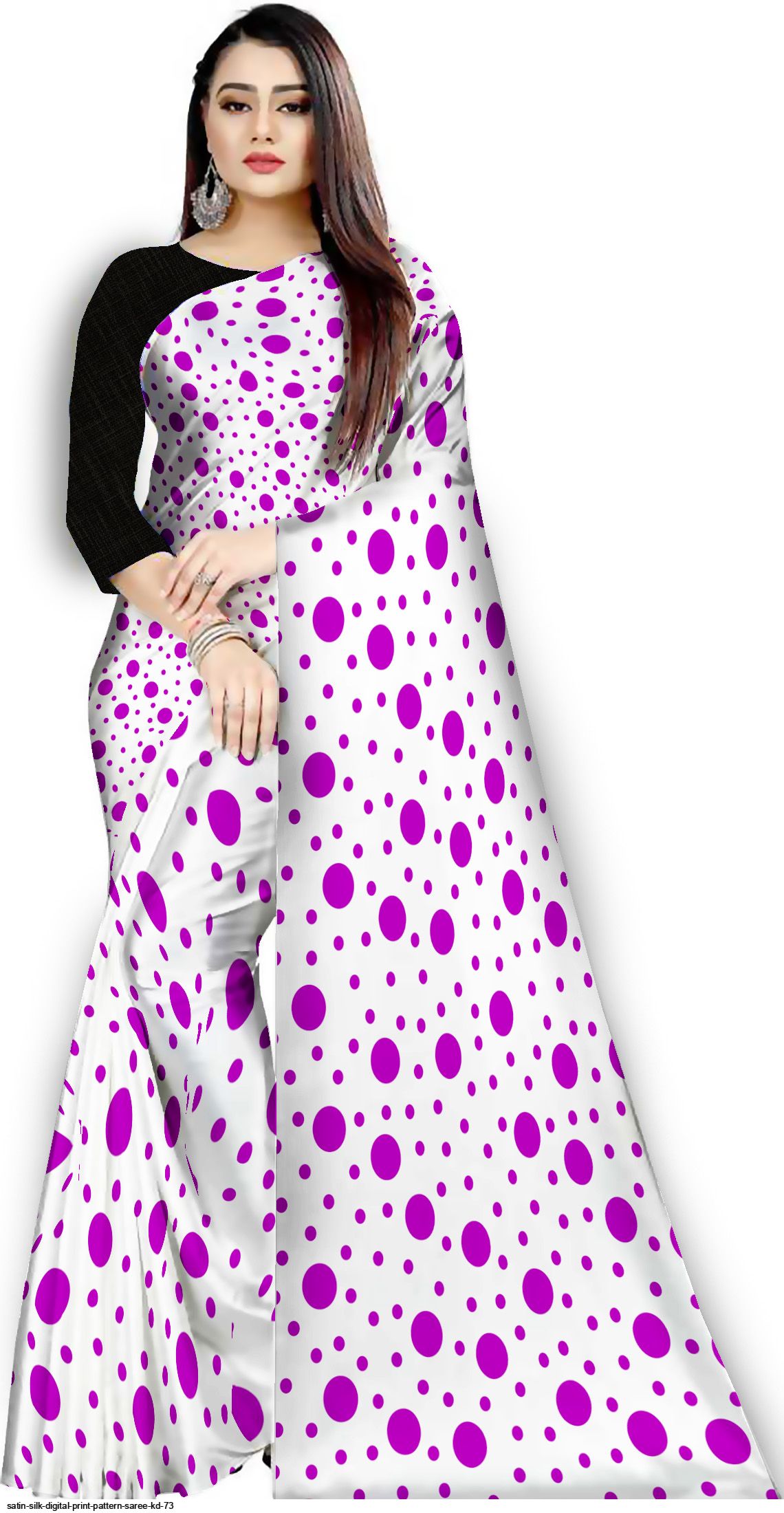 SATIN SILK DIGITAL PRINT PATTERN SAREE KD-73