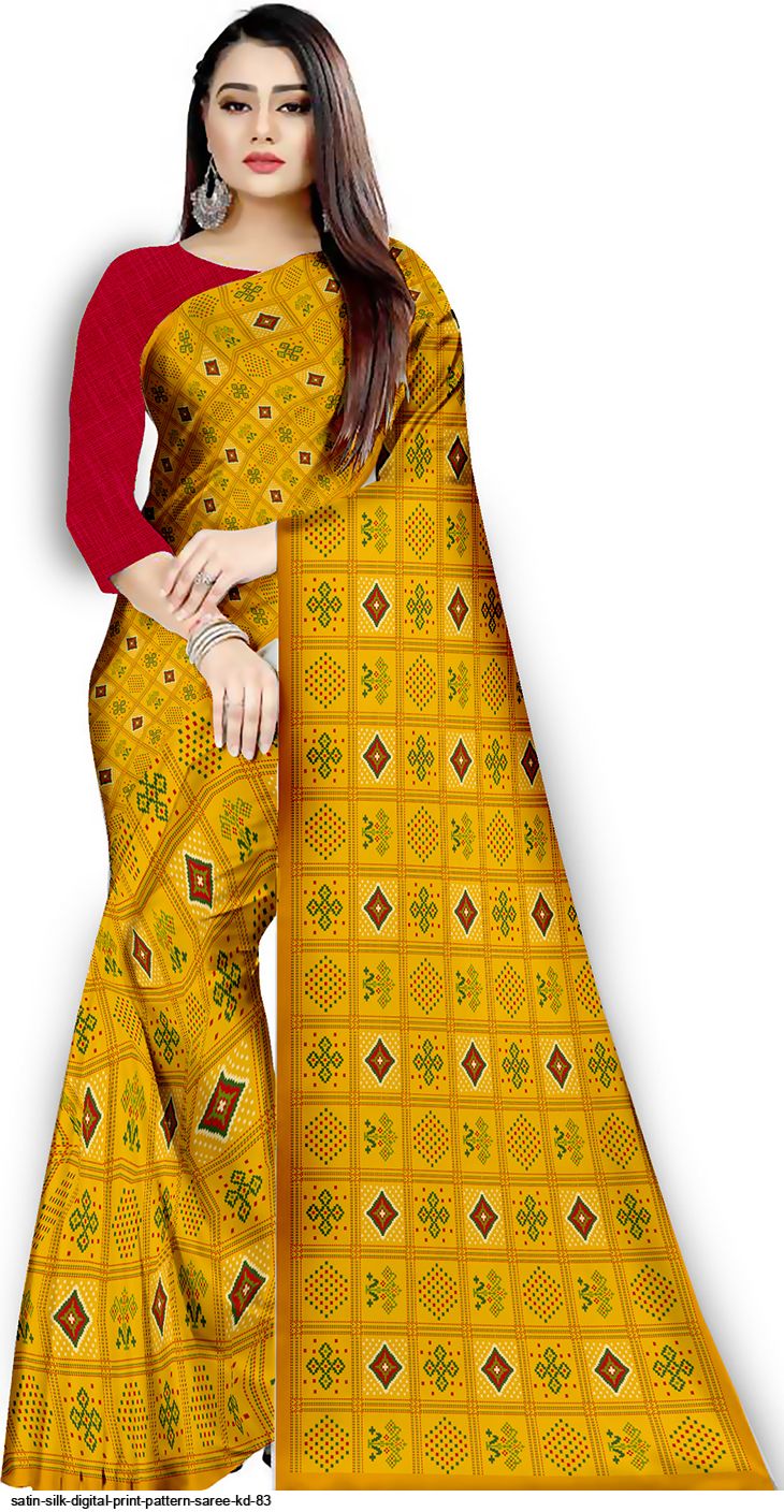 SATIN SILK DIGITAL PRINT PATTERN SAREE KD-83