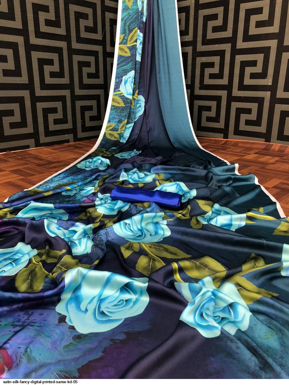 SATIN SILK FANCY DIGITAL PRINTED SAREE KD-05