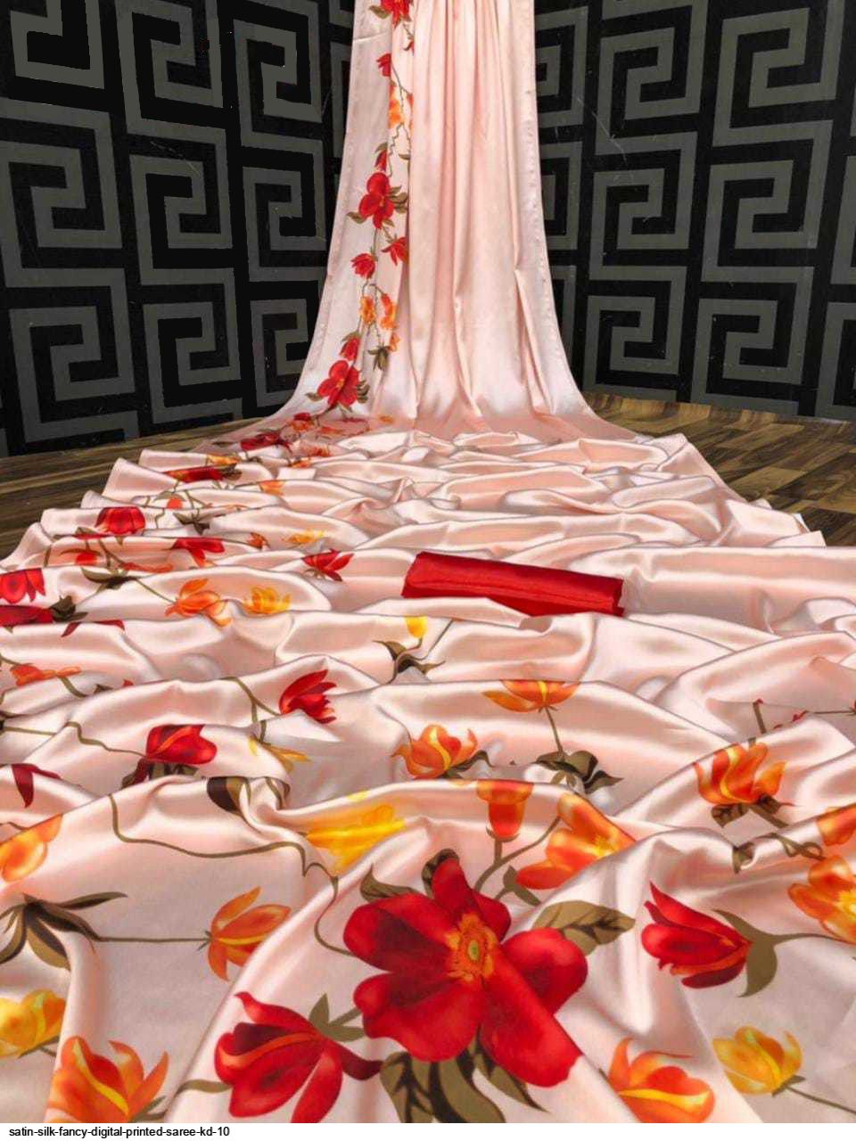 SATIN SILK FANCY DIGITAL PRINTED SAREE KD-10