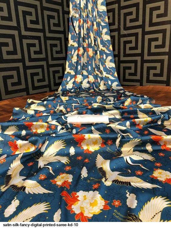 SATIN SILK FANCY DIGITAL PRINTED SAREE KD-10