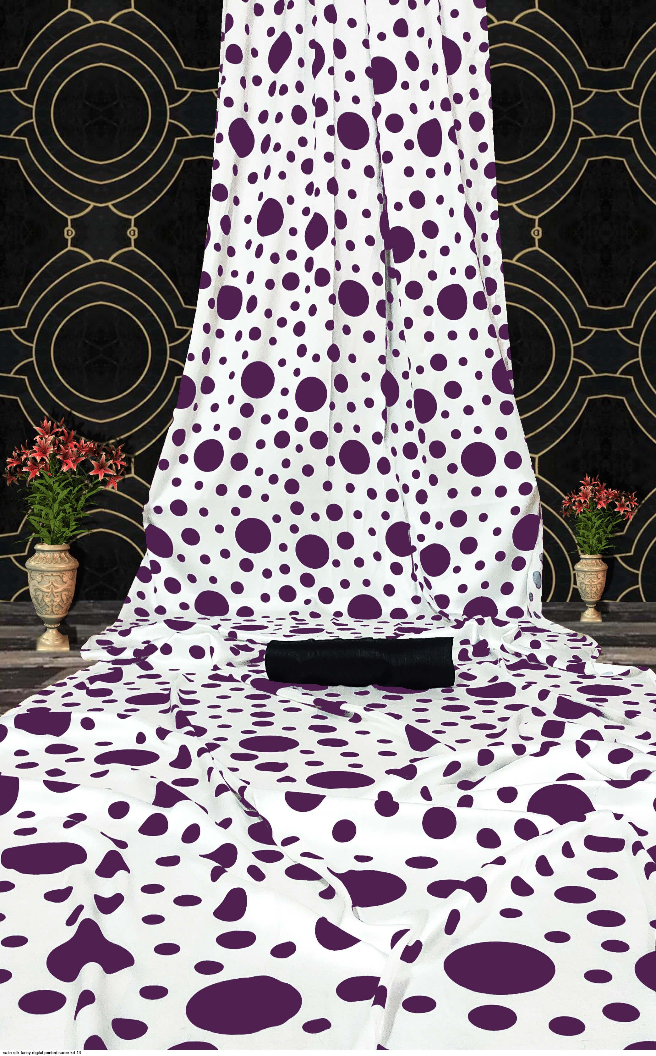 SATIN SILK FANCY DIGITAL PRINTED SAREE KD-13