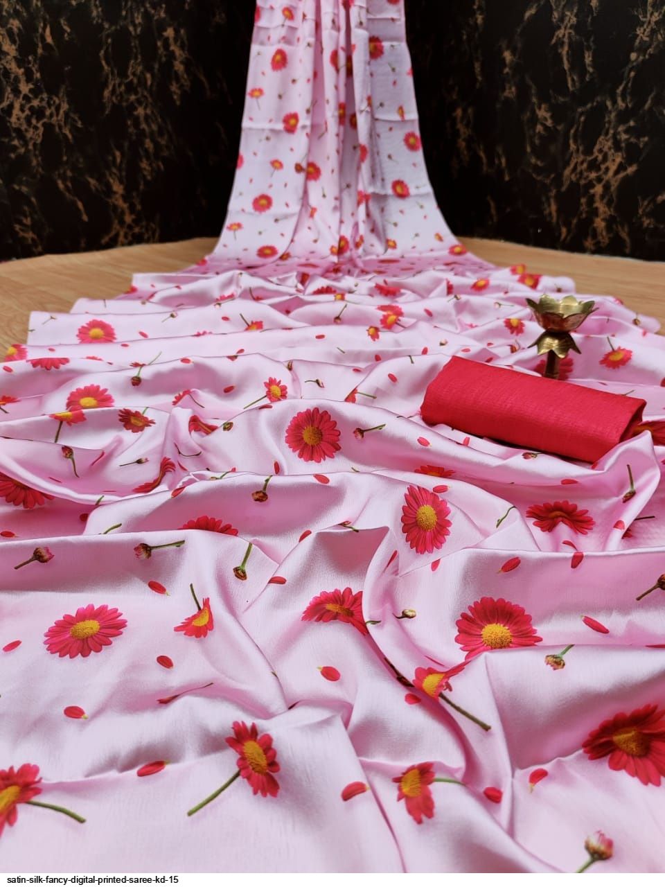 SATIN SILK FANCY DIGITAL PRINTED SAREE KD-15