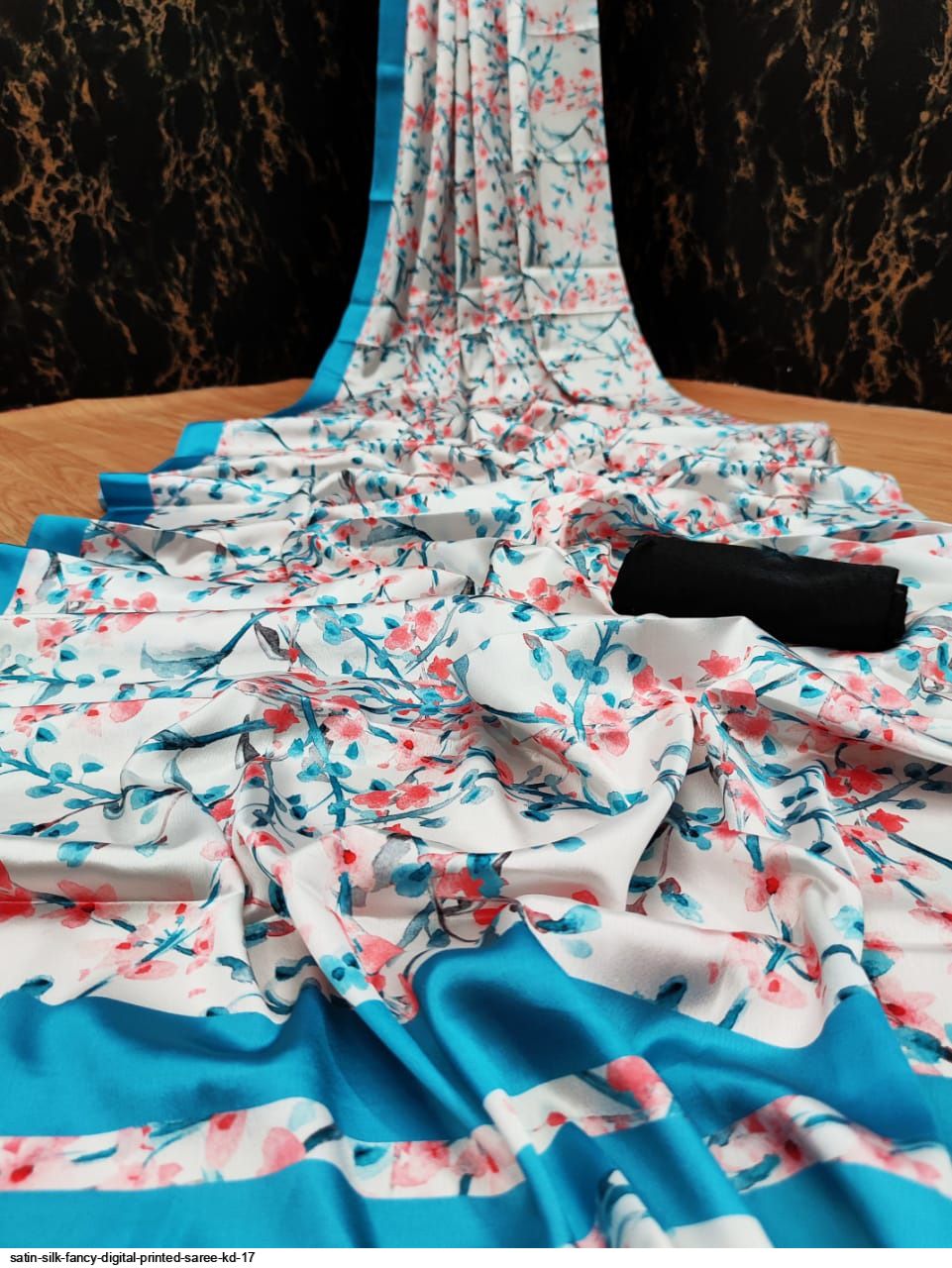 SATIN SILK FANCY DIGITAL PRINTED SAREE KD-17