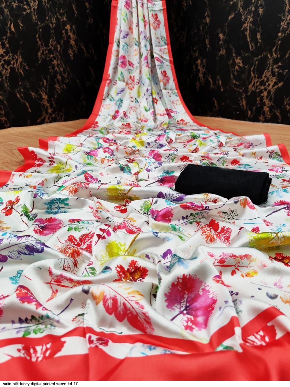 SATIN SILK FANCY DIGITAL PRINTED SAREE KD-17