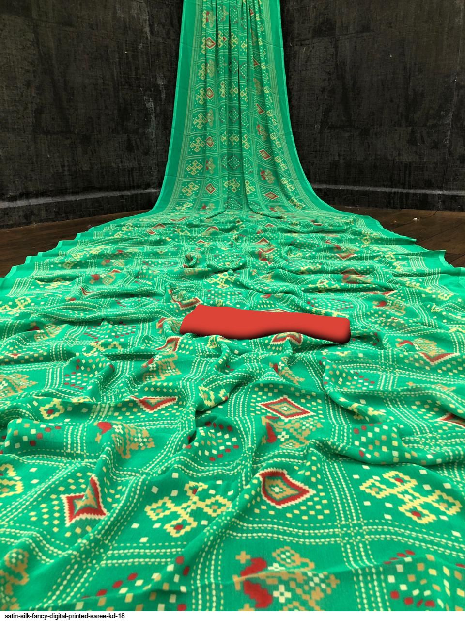 SATIN SILK FANCY DIGITAL PRINTED SAREE KD-18