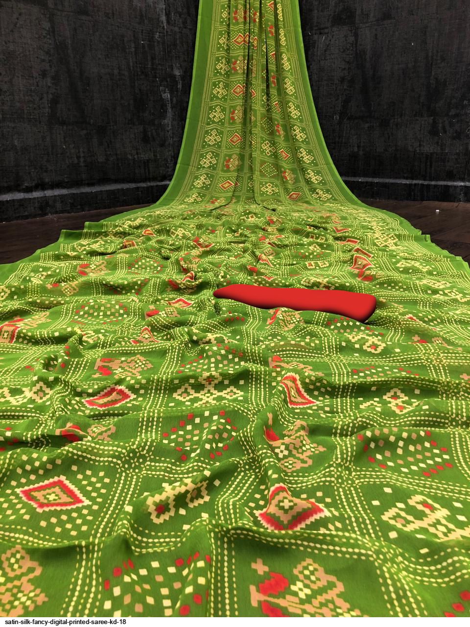 SATIN SILK FANCY DIGITAL PRINTED SAREE KD-18