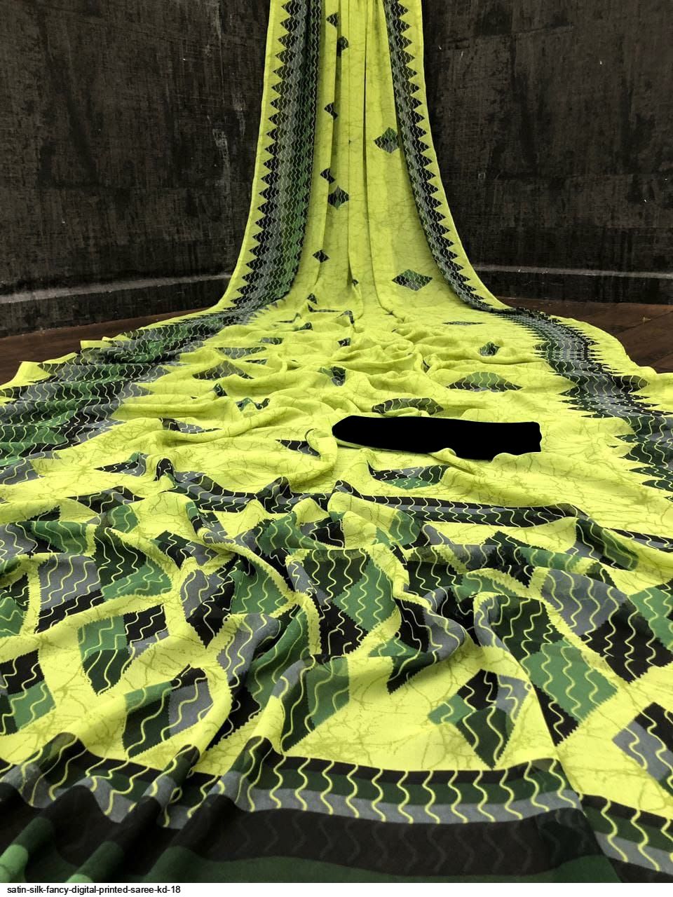 SATIN SILK FANCY DIGITAL PRINTED SAREE KD-18