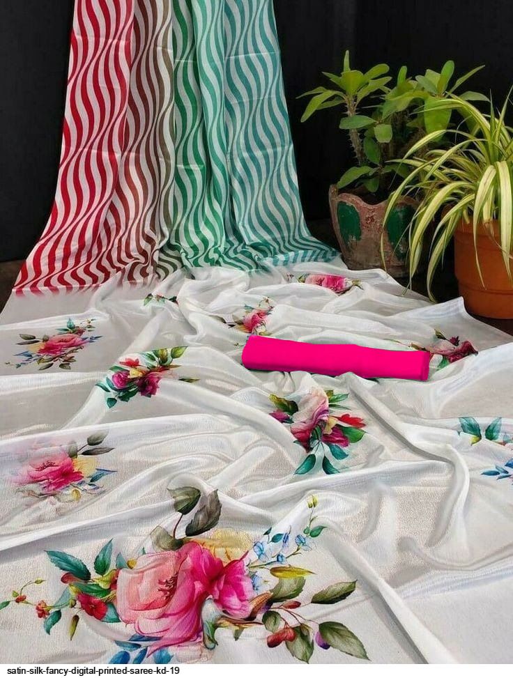 SATIN SILK FANCY DIGITAL PRINTED SAREE KD-19