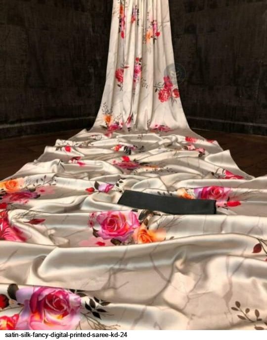 SATIN SILK FANCY DIGITAL PRINTED SAREE KD-24