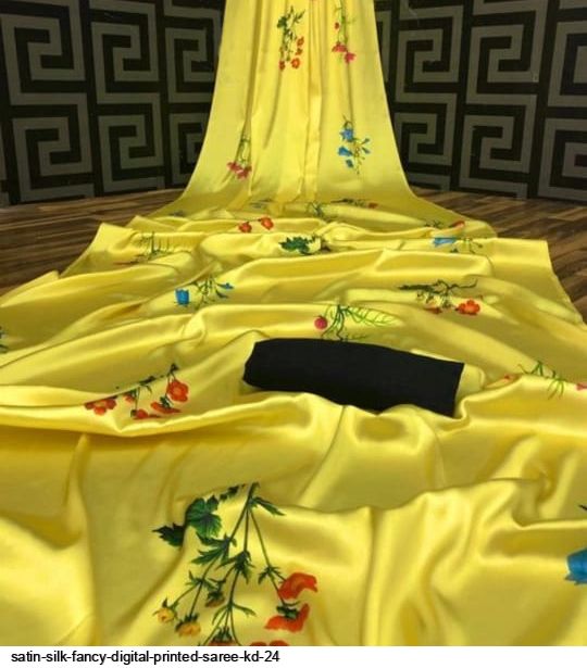 SATIN SILK FANCY DIGITAL PRINTED SAREE KD-24