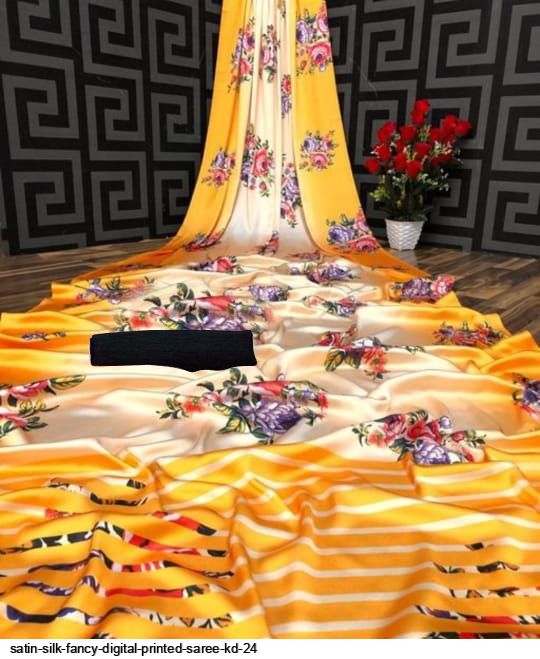 SATIN SILK FANCY DIGITAL PRINTED SAREE KD-24