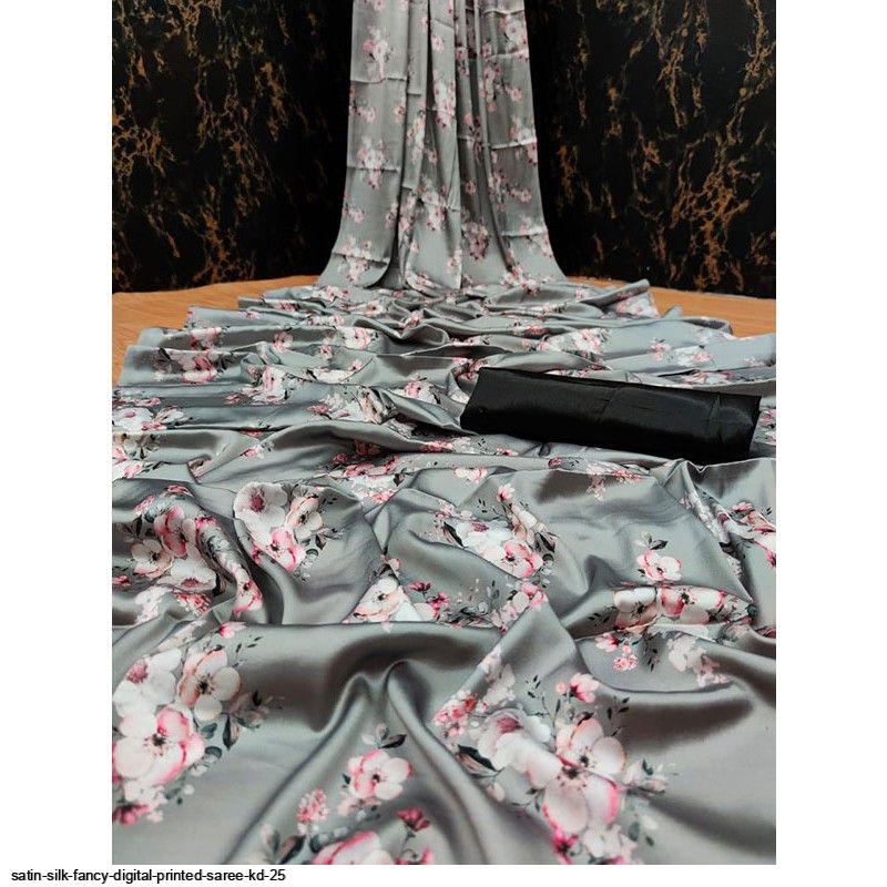 SATIN SILK FANCY DIGITAL PRINTED SAREE KD-25