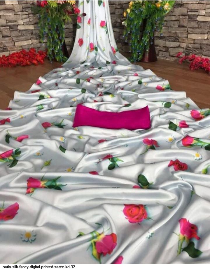 SATIN SILK FANCY DIGITAL PRINTED SAREE KD-32