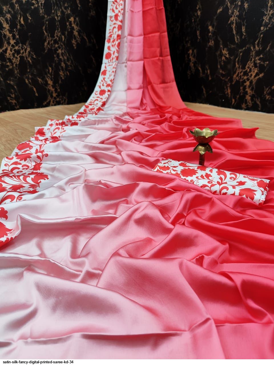 SATIN SILK FANCY DIGITAL PRINTED SAREE KD-34
