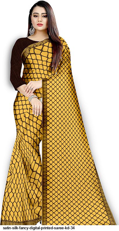 SATIN SILK FANCY DIGITAL PRINTED SAREE KD-34