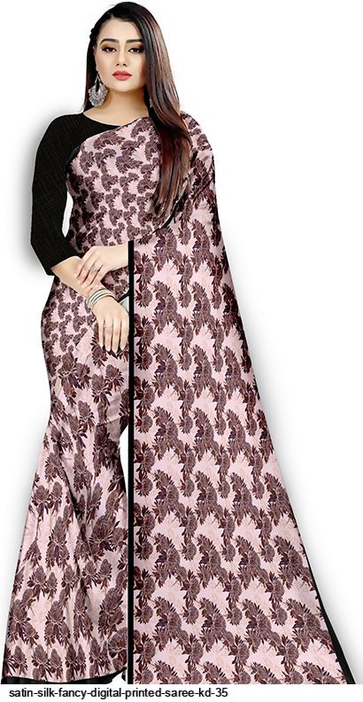 SATIN SILK FANCY DIGITAL PRINTED SAREE KD-35