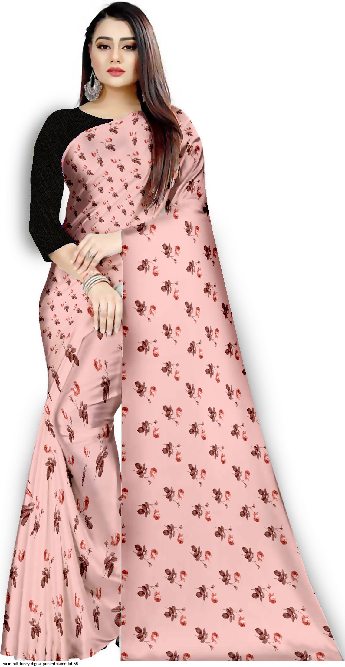 SATIN SILK FANCY DIGITAL PRINTED SAREE KD-58