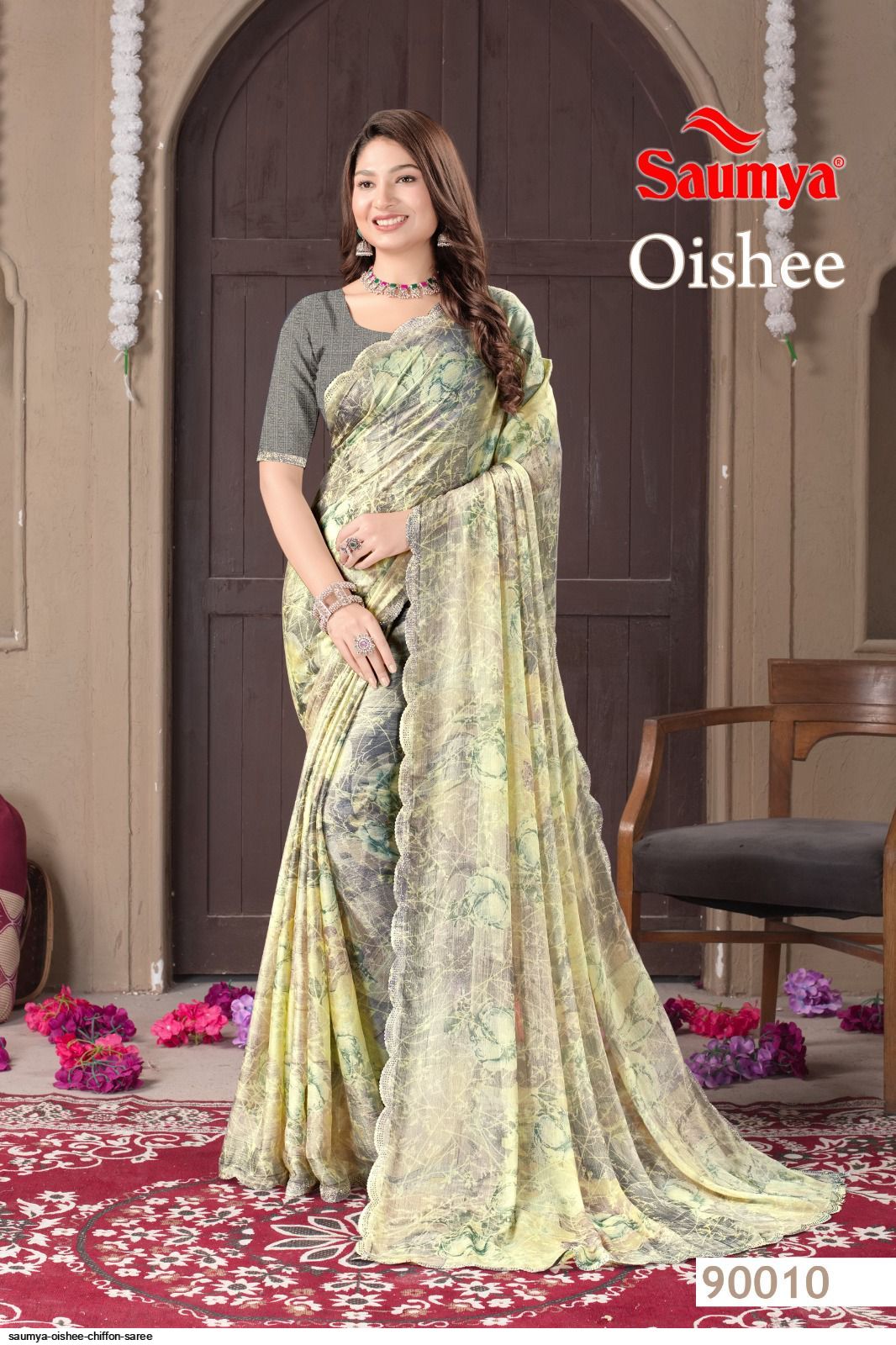 SAUMYA OISHEE Chiffon saree