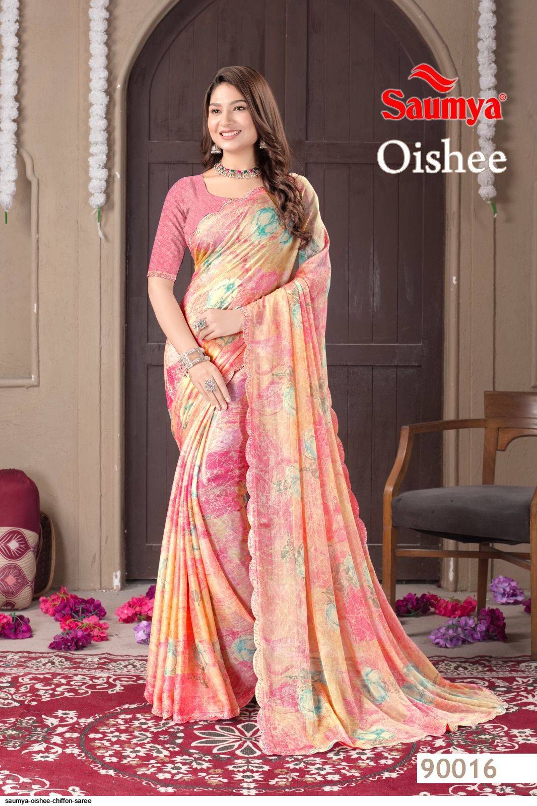 SAUMYA OISHEE Chiffon saree