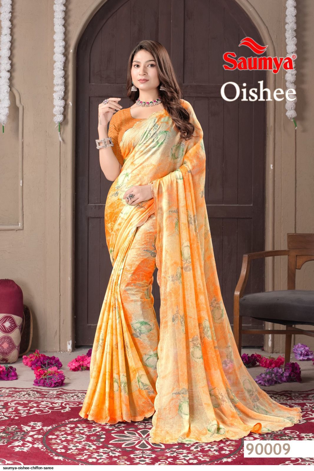 SAUMYA OISHEE Chiffon saree