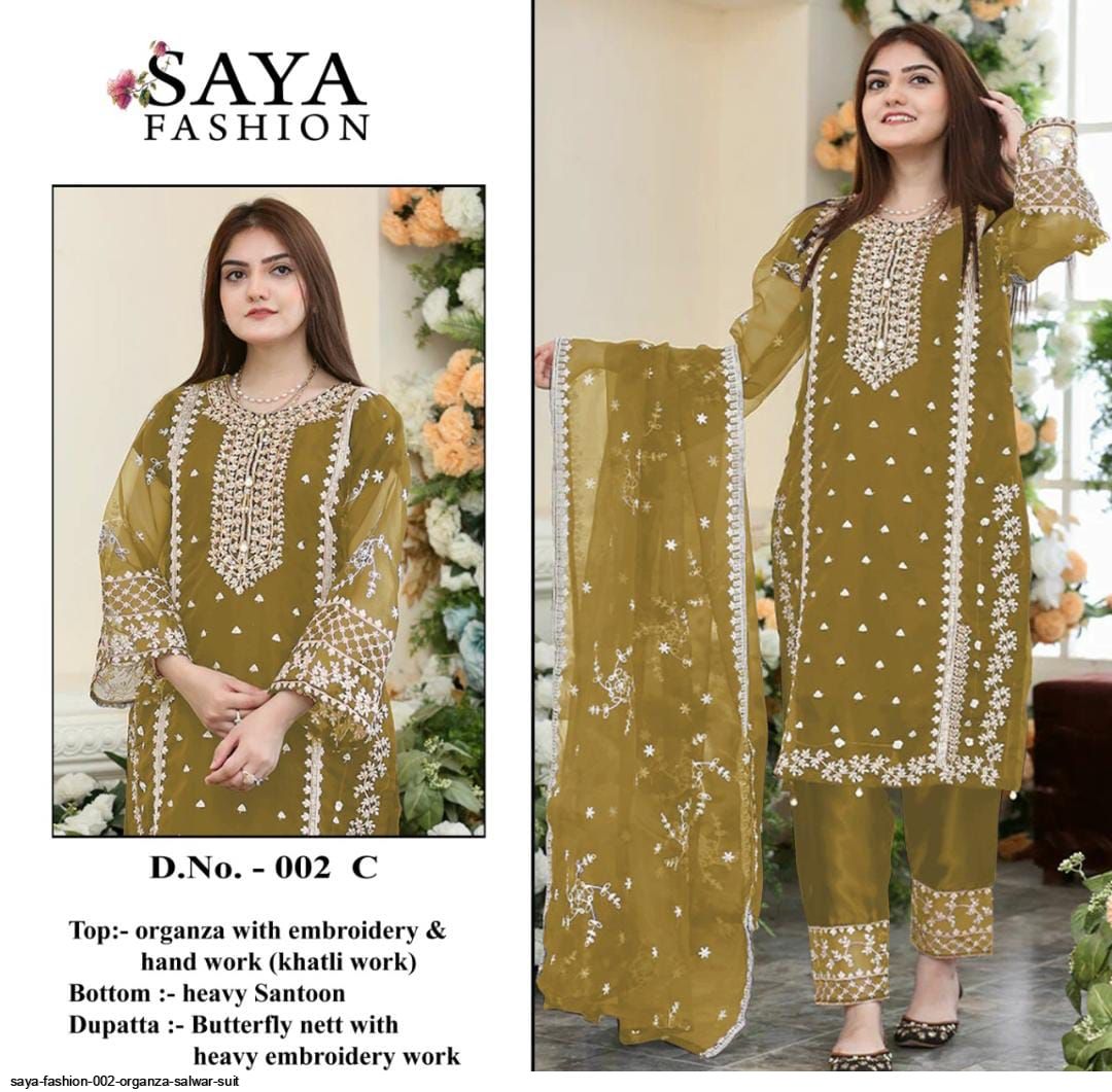 SAYA FASHION 002 ORGANZA SALWAR SUIT