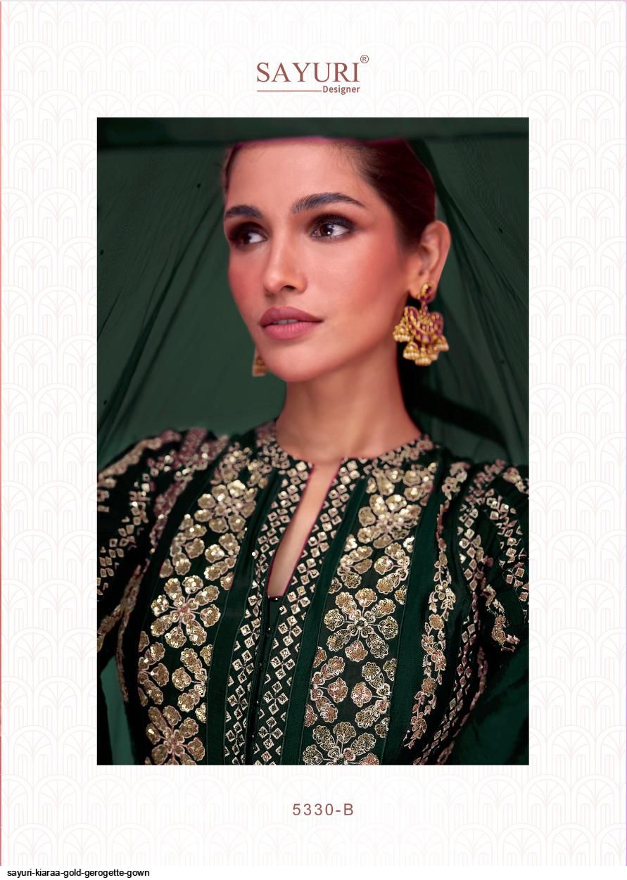 SAYURI KIARAA GOLD GEROGETTE gown