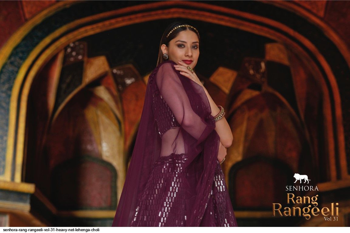 SENHORA RANG RANGEELI VOL 31 HEAVY NET LEHENGA CHOLI