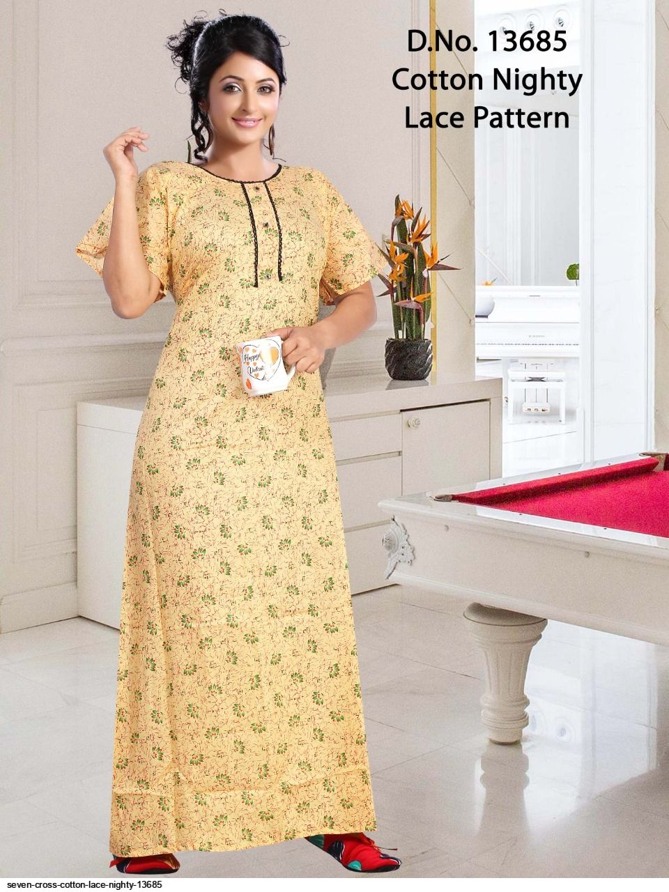 SEVEN CROSS COTTON LACE NIGHTY 13685