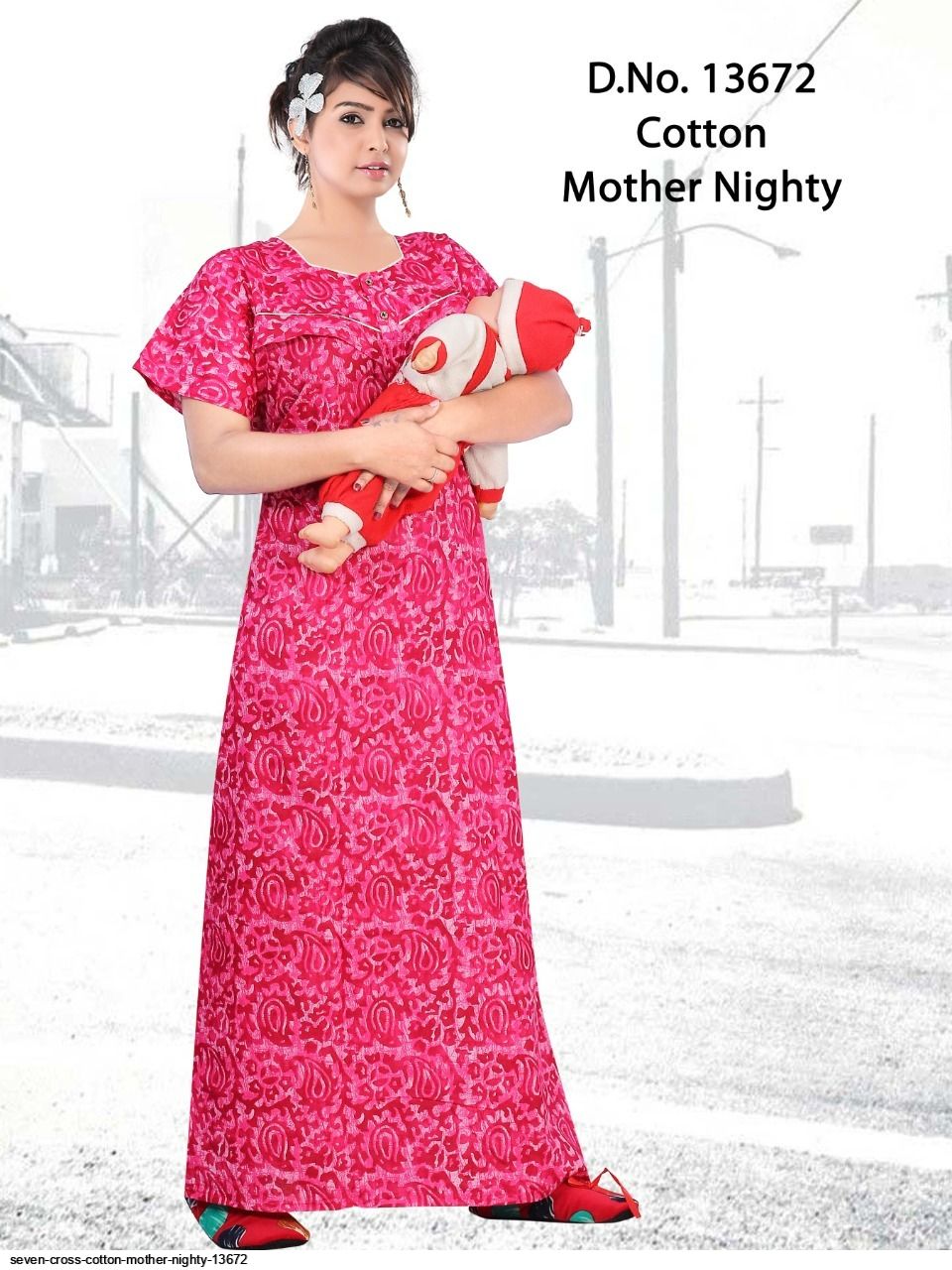 SEVEN CROSS COTTON MOTHER NIGHTY 13672