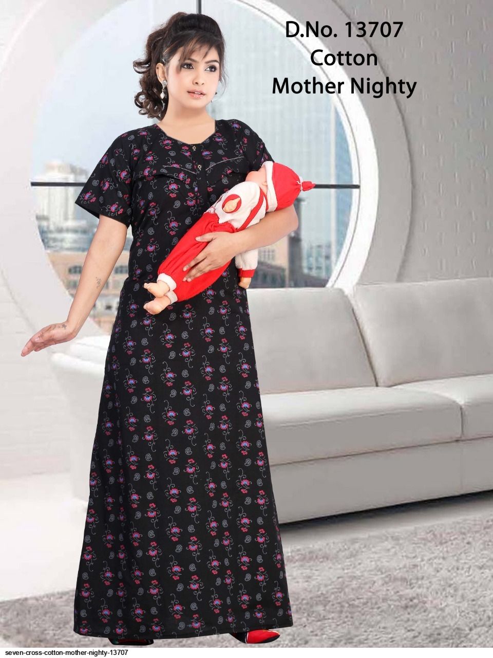 SEVEN CROSS COTTON MOTHER NIGHTY 13707