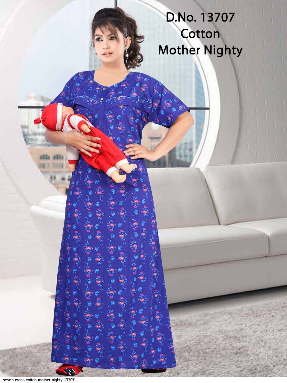 SEVEN CROSS COTTON MOTHER NIGHTY 13707