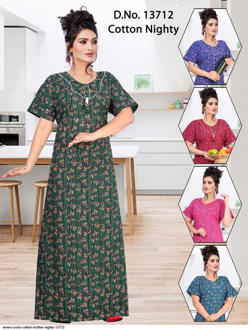 SEVEN CROSS COTTON MOTHER NIGHTY 13712