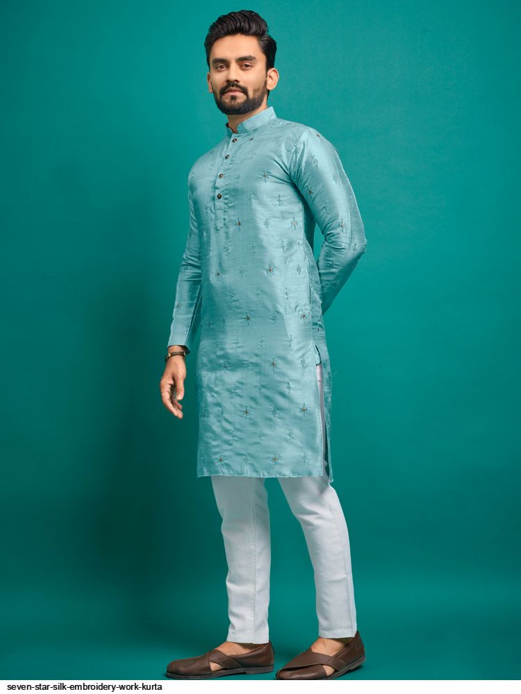 SEVEN STAR SILK EMBROIDERY WORK KURTA
