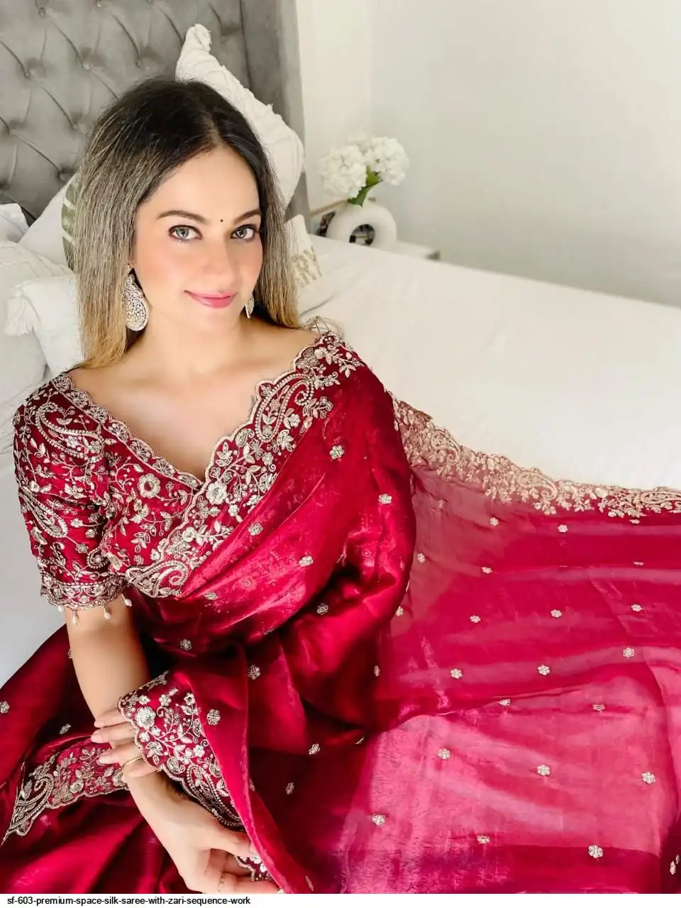 COD-SF-603 Space Silk Saree Wholesale – Designer