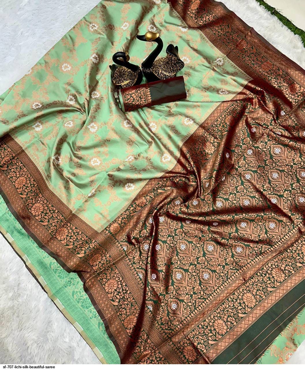 SF-707 LICHI SILK BEAUTIFUL SAREE