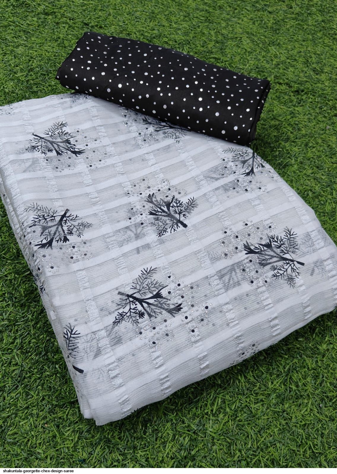 SHAKUNTALA GEORGETTE CHEX DESIGN SAREE