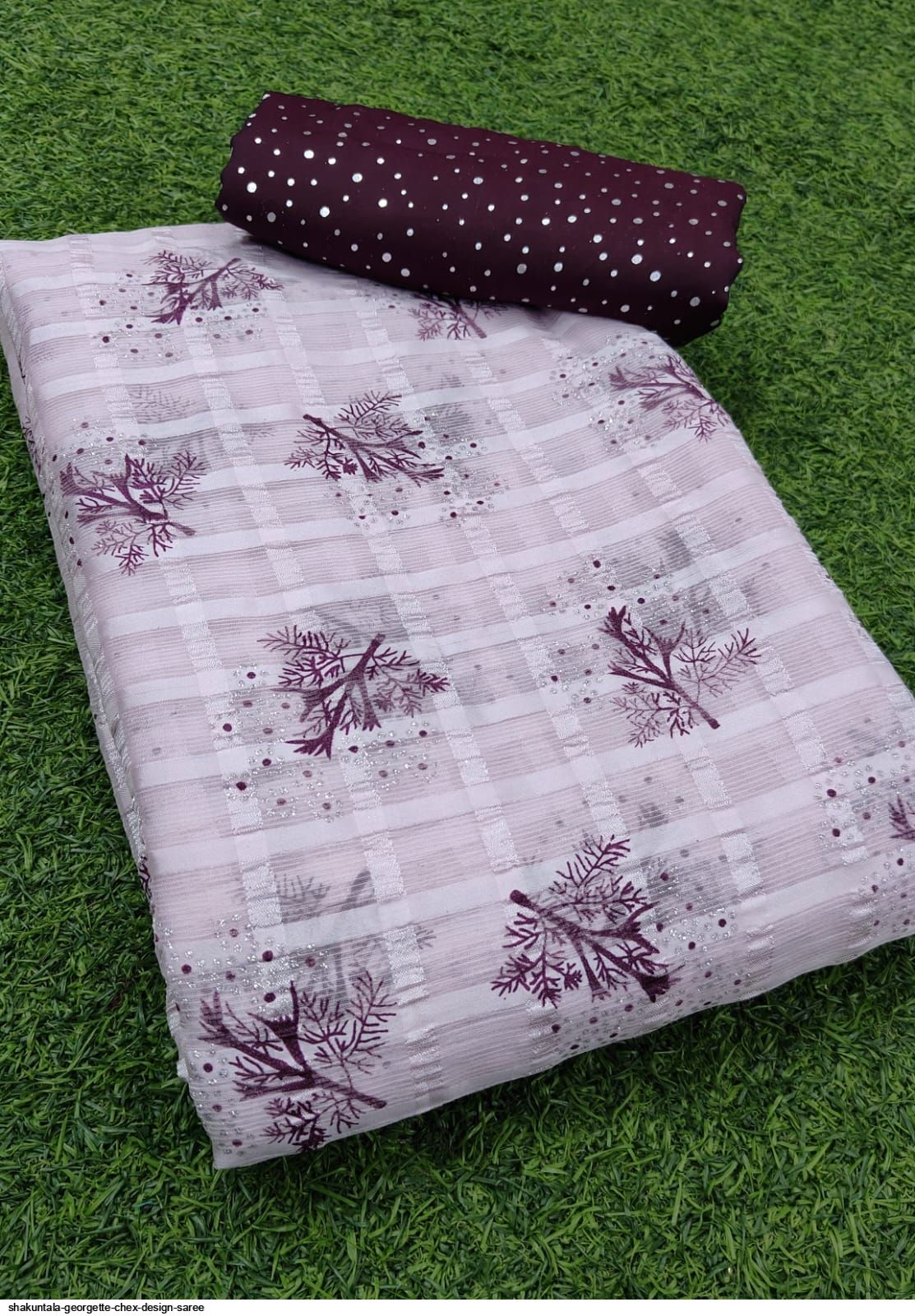 SHAKUNTALA GEORGETTE CHEX DESIGN SAREE