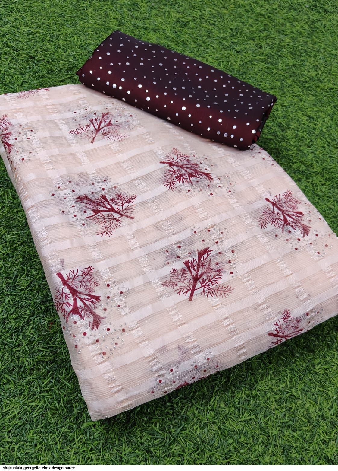 SHAKUNTALA GEORGETTE CHEX DESIGN SAREE