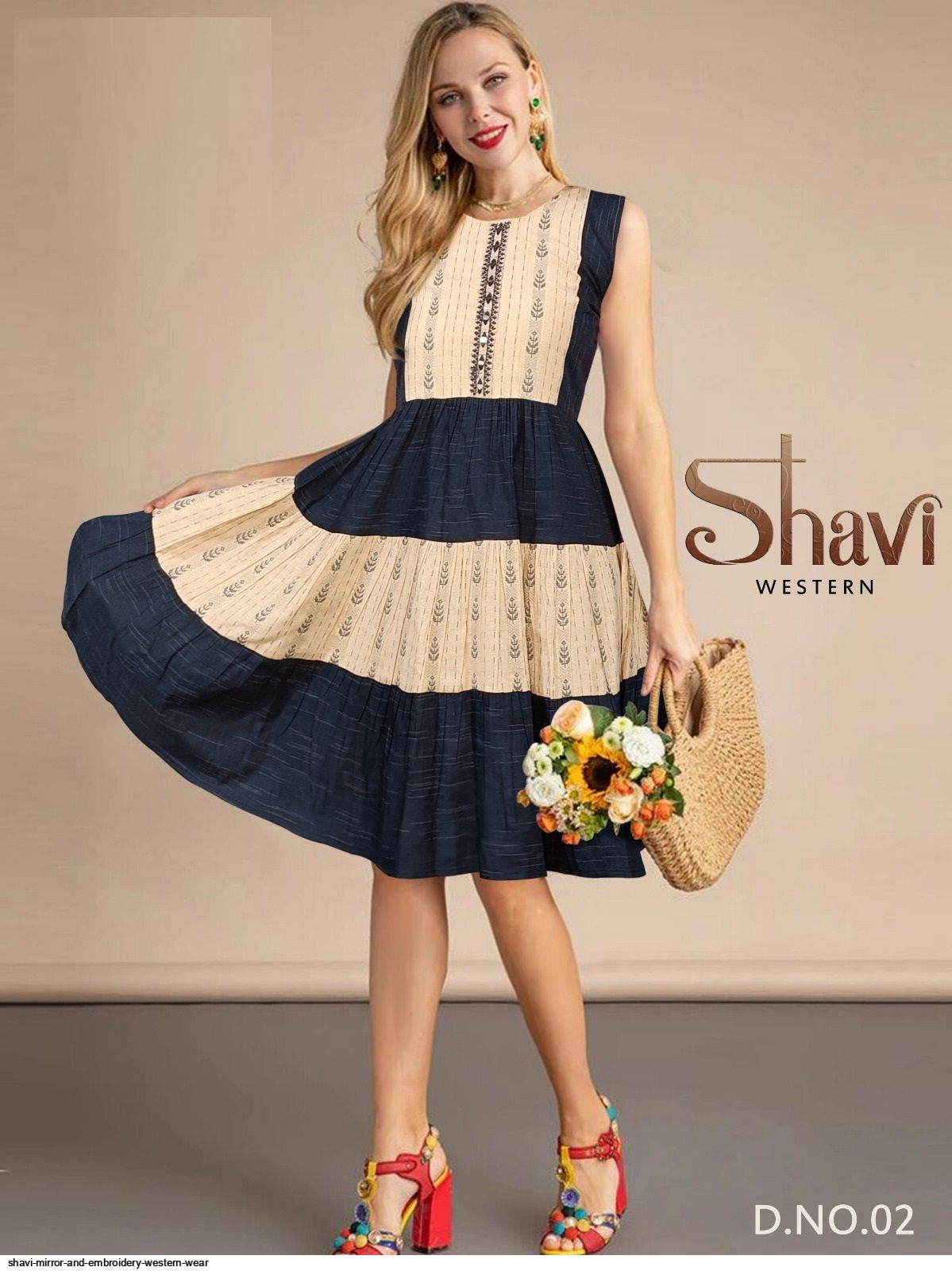 SHAVI MIRROR AND EMBROIDERY WESTERN WEAR